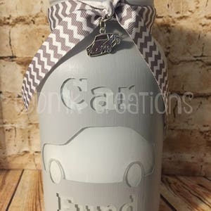 Car Fund Painted Mason Jar Bank, Car Fund, Car Fund Bank, Bank, Piggy ...