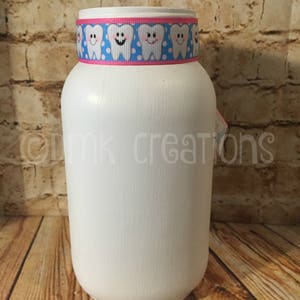 Tooth Painted Mason Jar Tea Light Candle Holder, Tooth, Tea Light ...