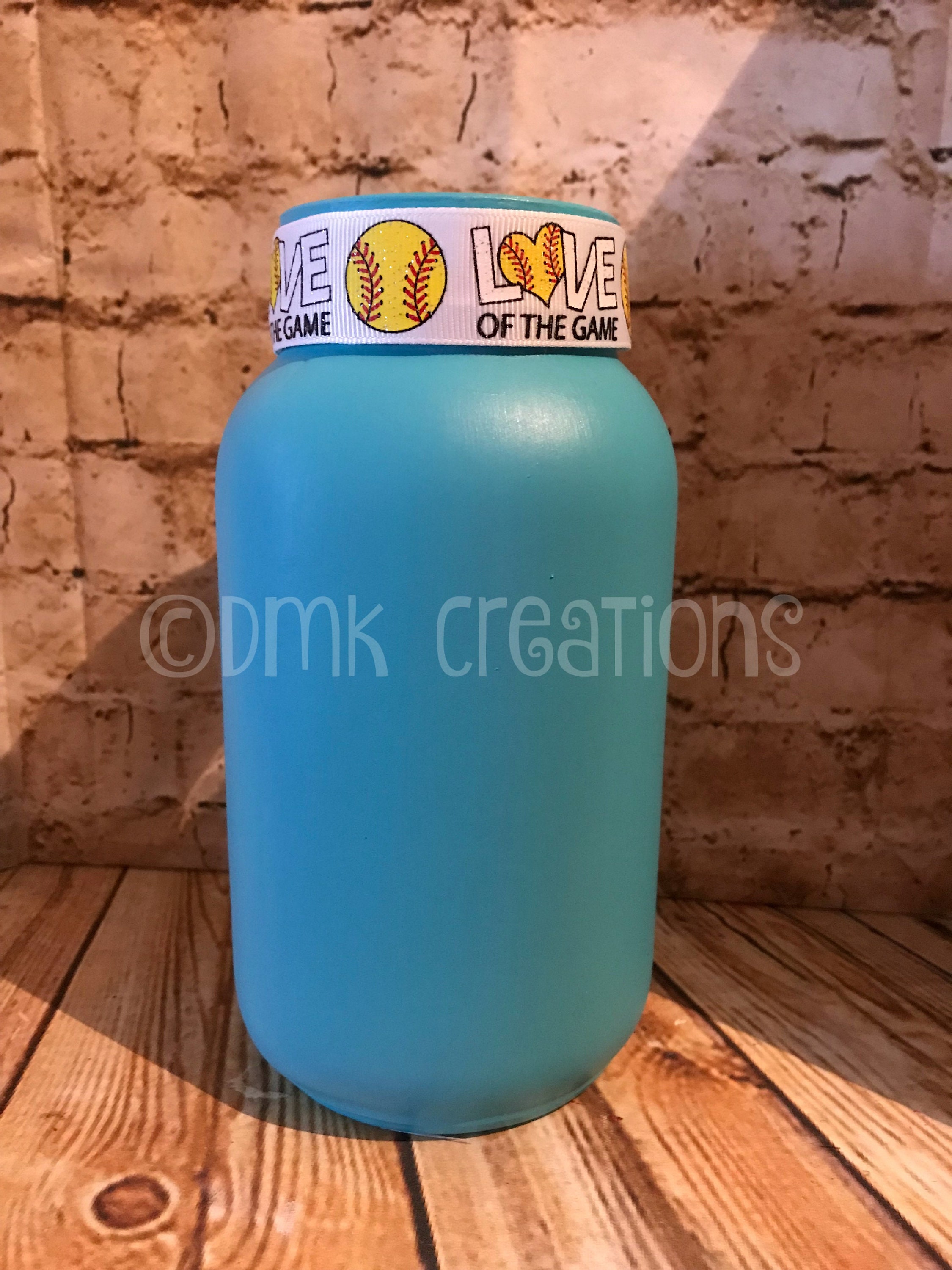 Softball Painted Mason Jar Tea Light Candle Holder Softball - Etsy