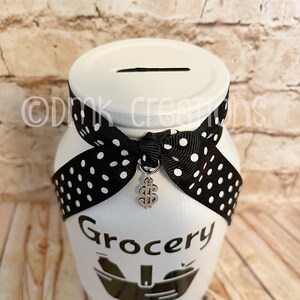 Grocery Fund Painted Mason Jar, Grocery Fund, Bank, Piggy Bank, Painted ...