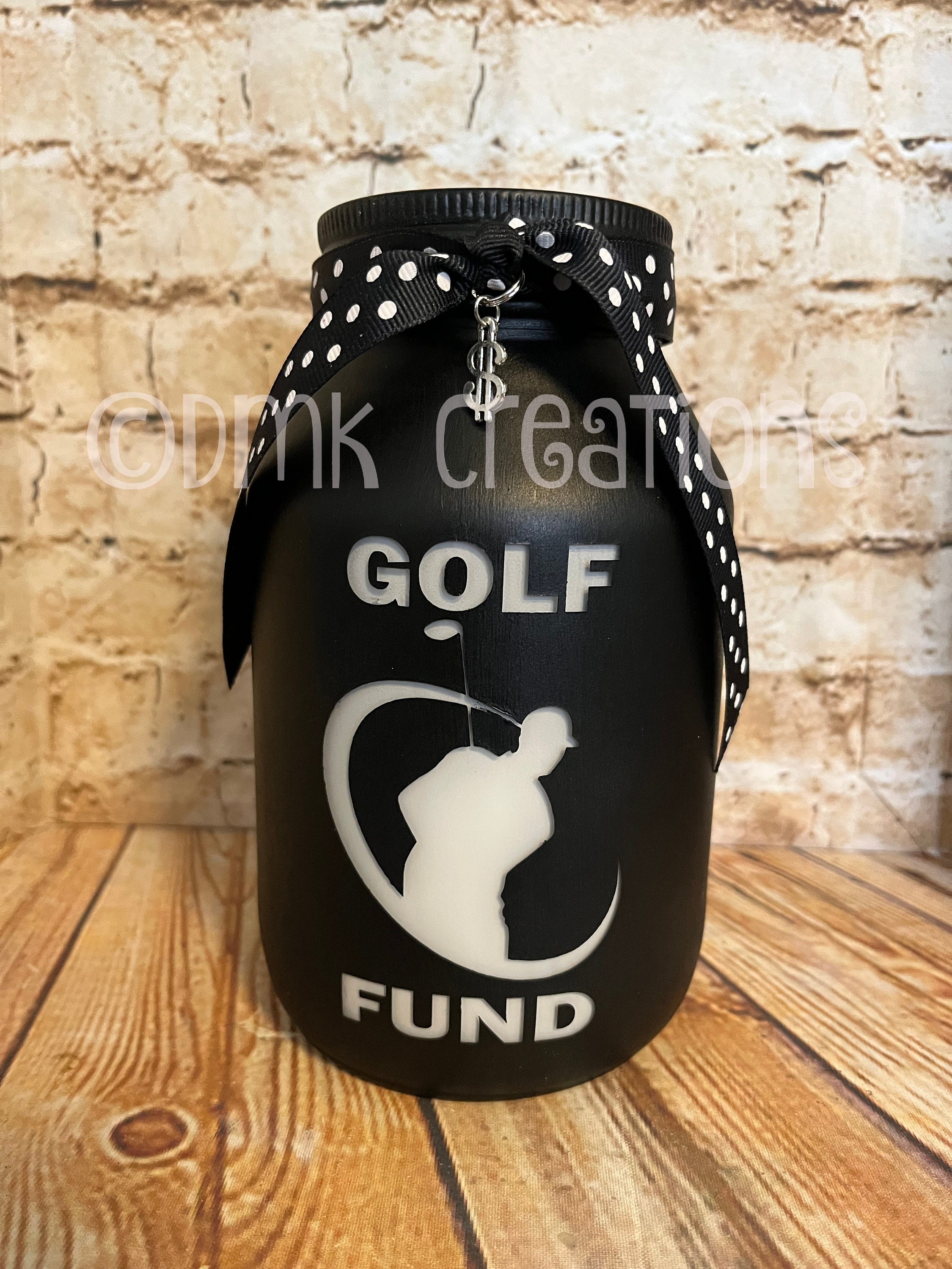 Golf Fund Mason Jar Bank, Golf Bank, Bank, Piggy Bank, Painted Mason ...