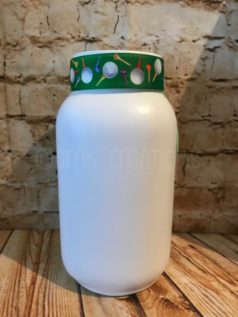 Golf Ball Painted Mason Jar Tea Light Candle Holder, Golf Ball, Painted ...