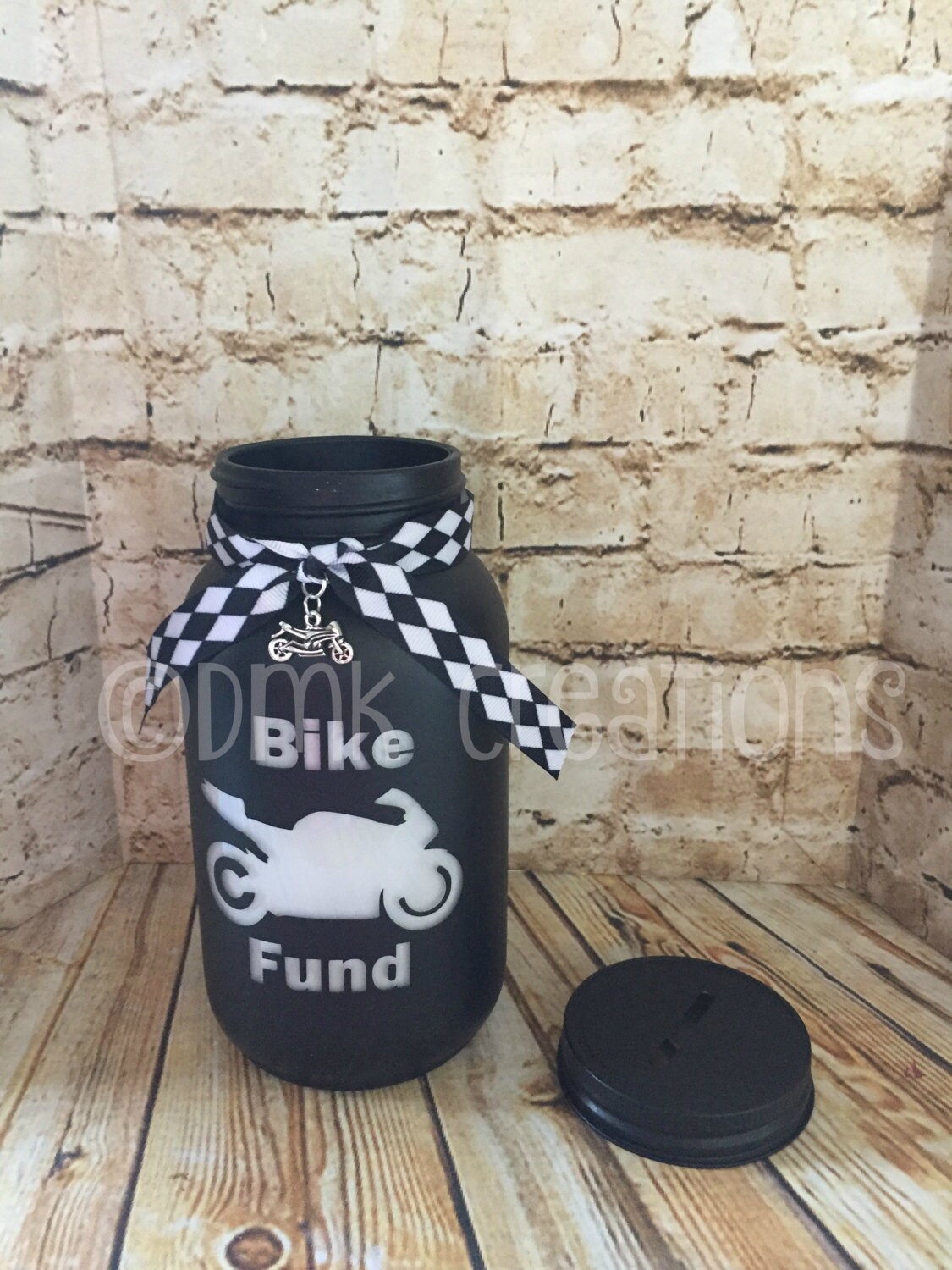 Bike Fund Painted Mason Jar Bank Motorcycle Fund Bike Fund | Etsy
