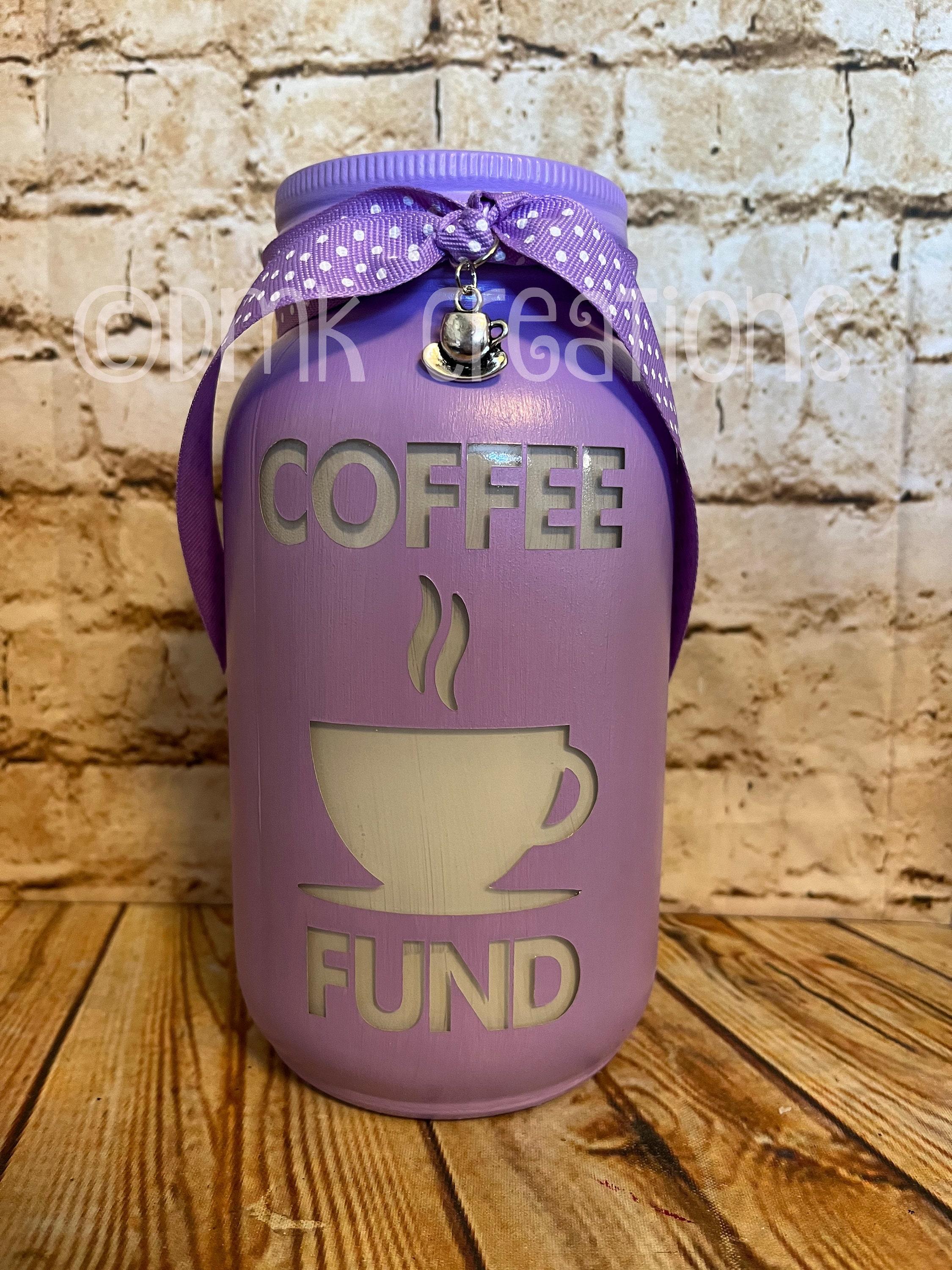 Coffee Fund Painted Mason Jar Bank Coffee Fund Coffee Bank | Etsy