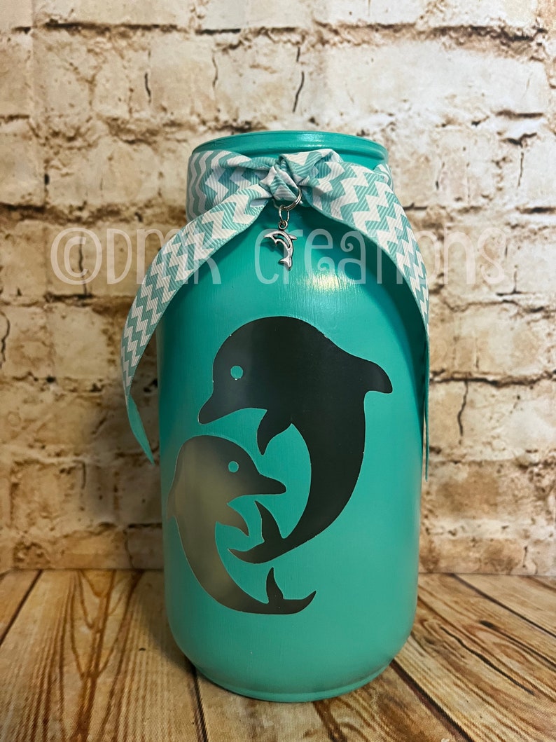 Dolphin Painted Mason Jar Tea Light Candle Holder Dolphin - Etsy