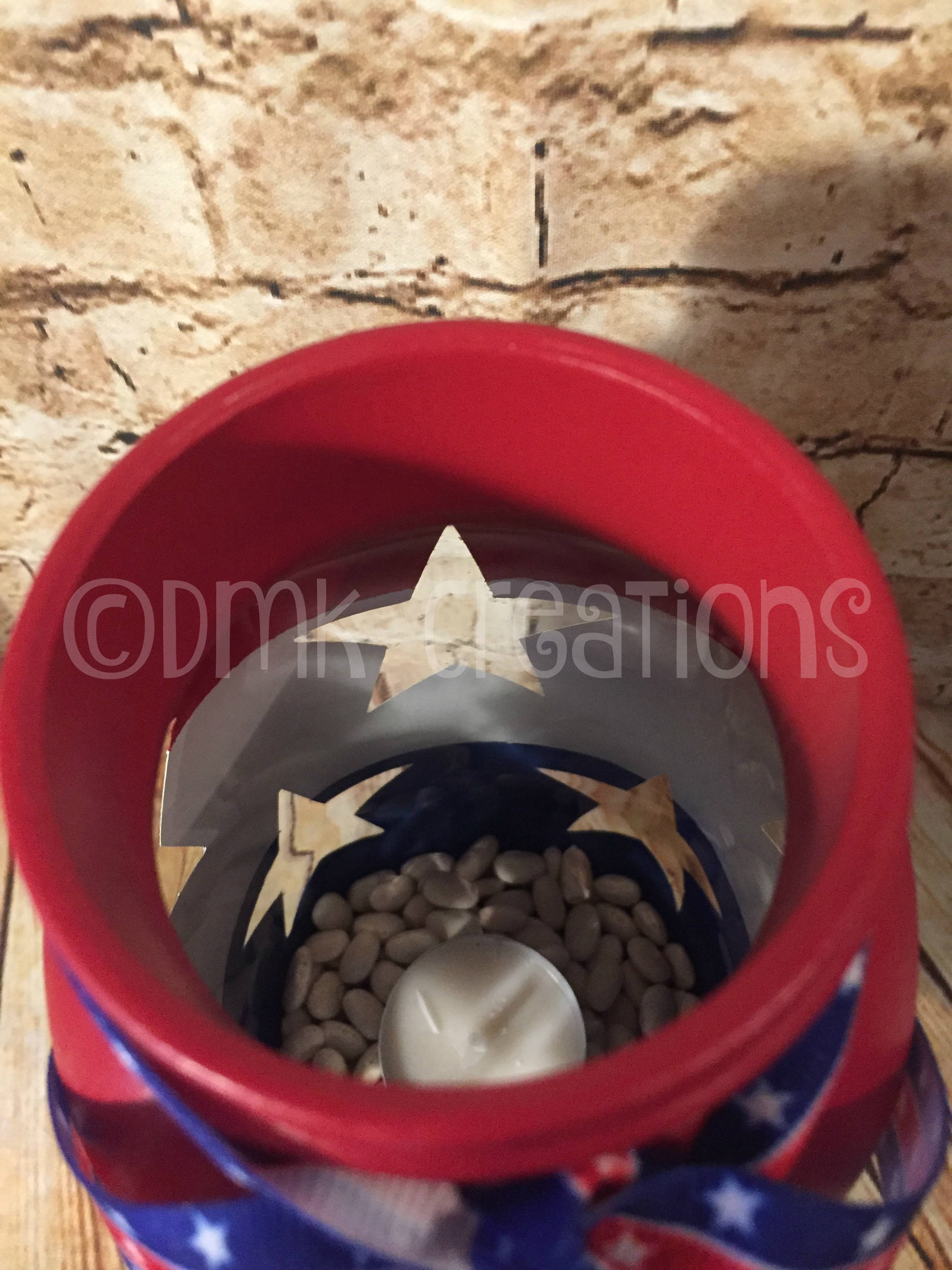 Patriotic Painted Mason Jar Tea Light Candle Holder, Painted Mason Jar ...