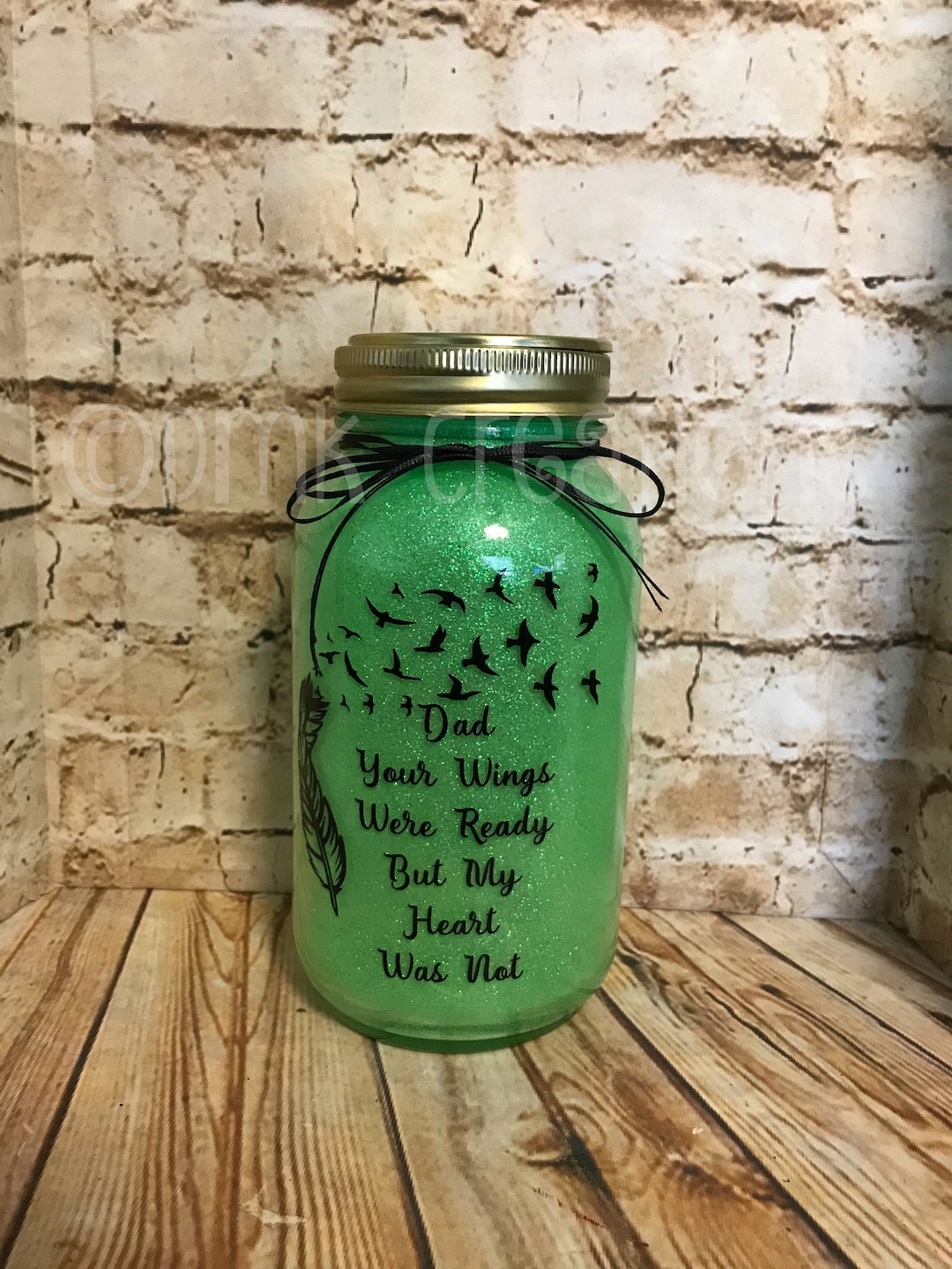 Memorial Glitter Mason Jar Light, Night Light, Memory Jar, Memorial Jar ...