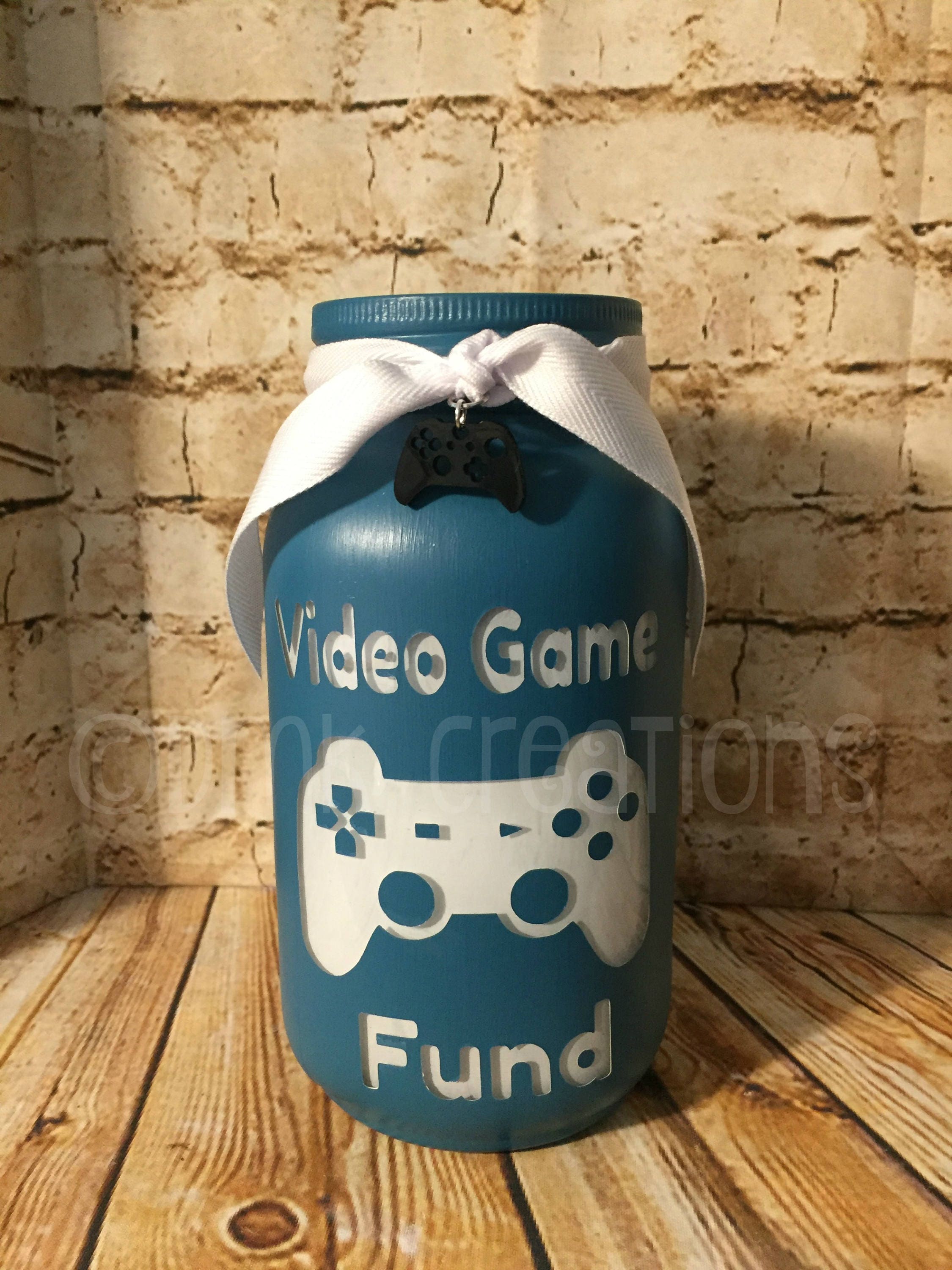 Video Game Fund Painted Mason Jar Bank Video Game Video Game - Etsy