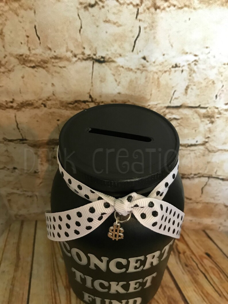 Concert Ticket Fund Painted Mason Jar, Bank, Concert Fund, Concert ...