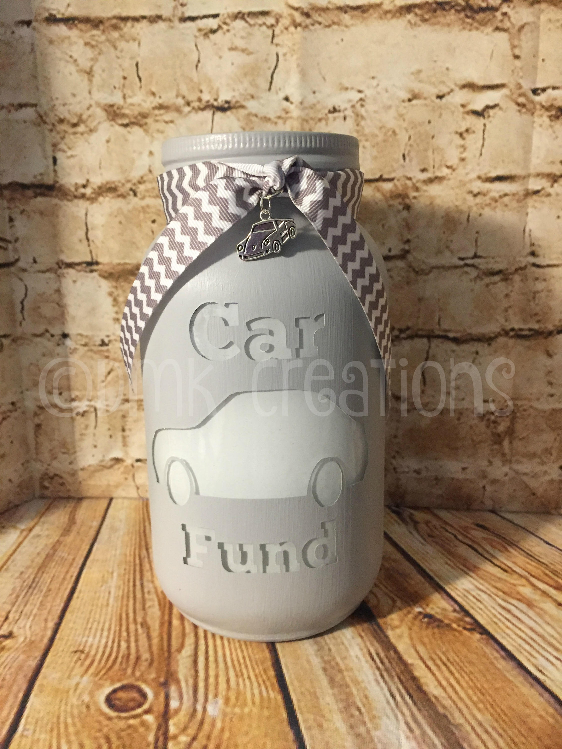 Car Fund Painted Mason Jar Bank Car Fund Car Fund Bank | Etsy