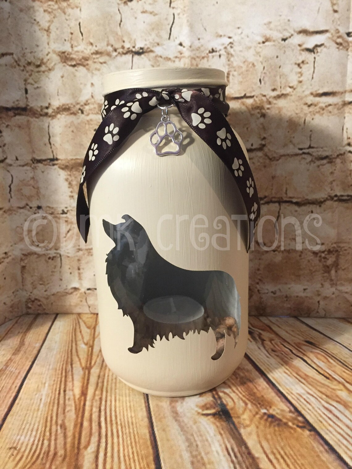 Sheltie Painted Mason Jar Tea Light Candle Holder, Sheltie, Dog, Mason ...
