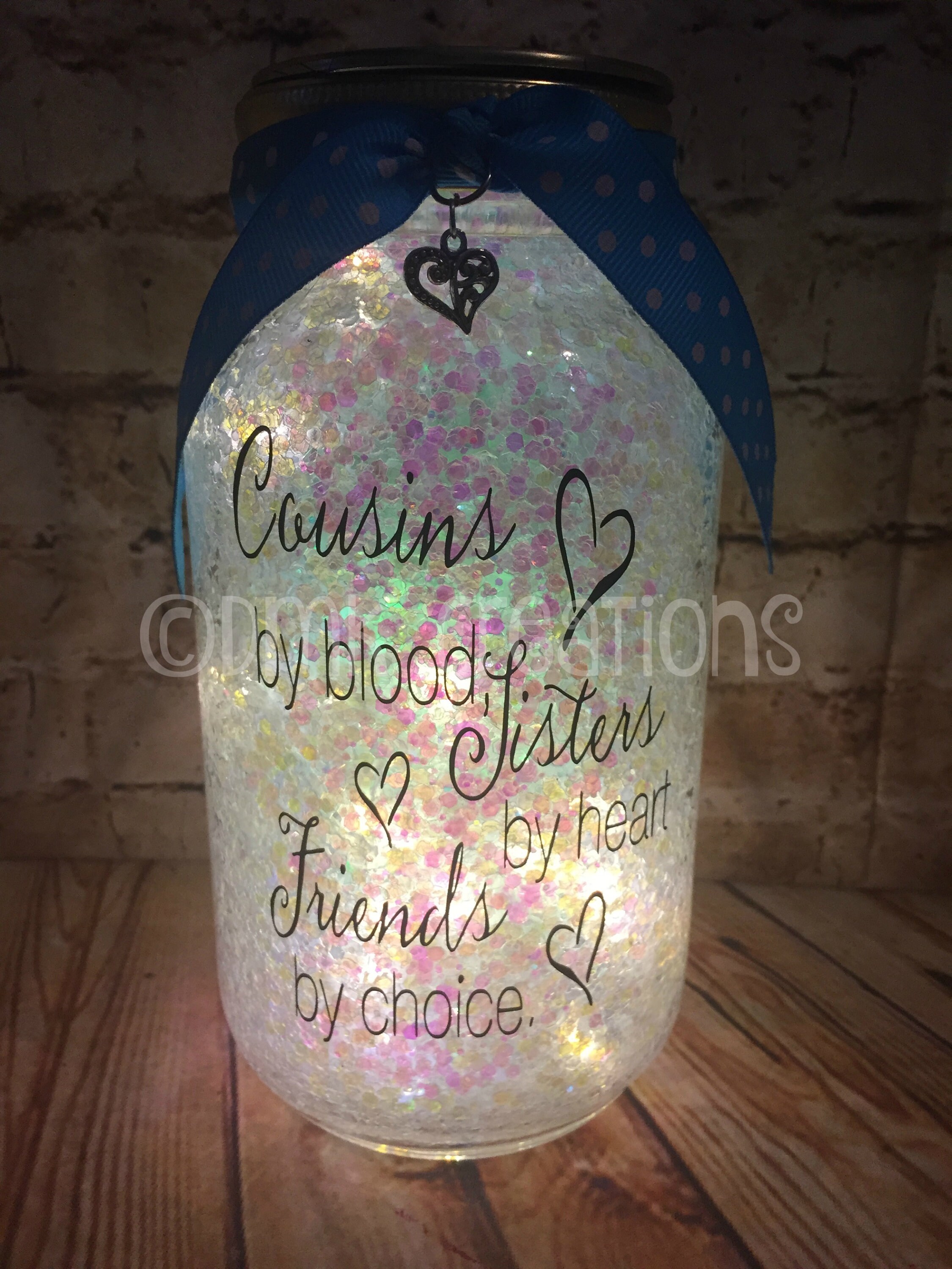 Cousins Mason Jar Light mason jar cousin night light | Etsy