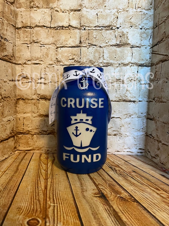 Cruise Fund Painted Mason Jar Bank Fund Jar Cruise Bank | Etsy