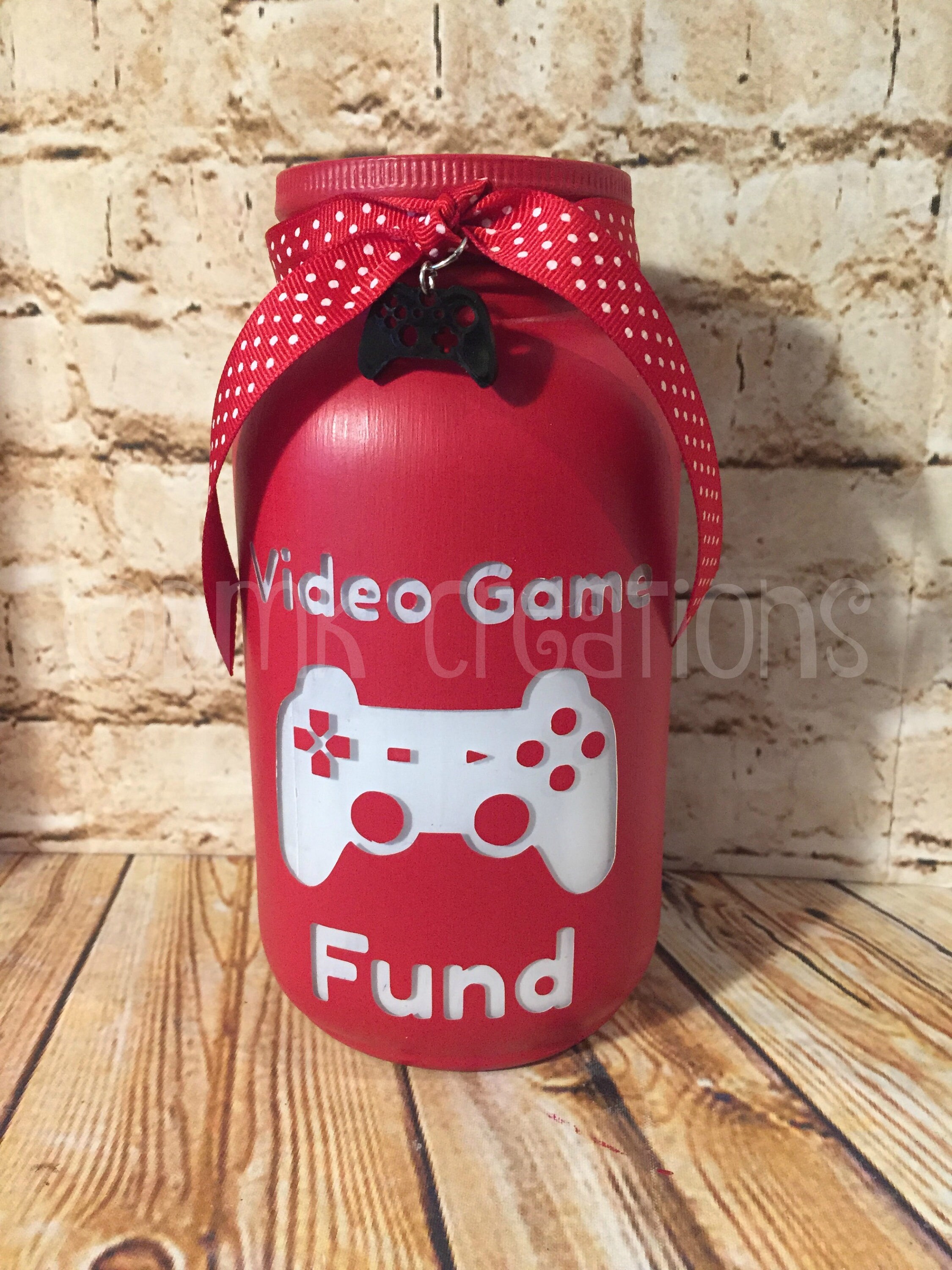 Video Game Fund Painted Mason Jar Bank Video Game Video Game - Etsy