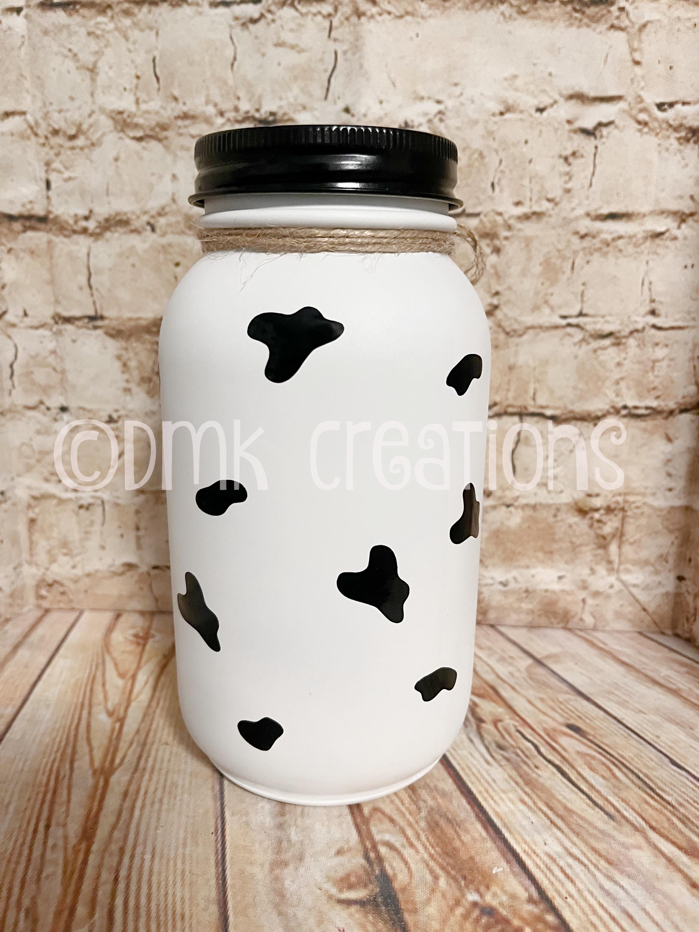 Cow Mason Jar Tissue Holder, Painted Mason Jar, Tissue Holder, Cow ...