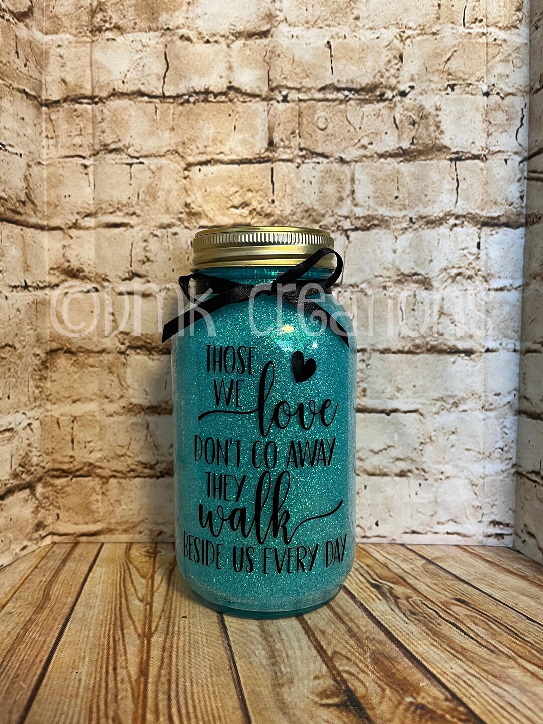 Memorial Glitter Mason Jar Light, Night Light, Memory Jar, Memorial Jar ...