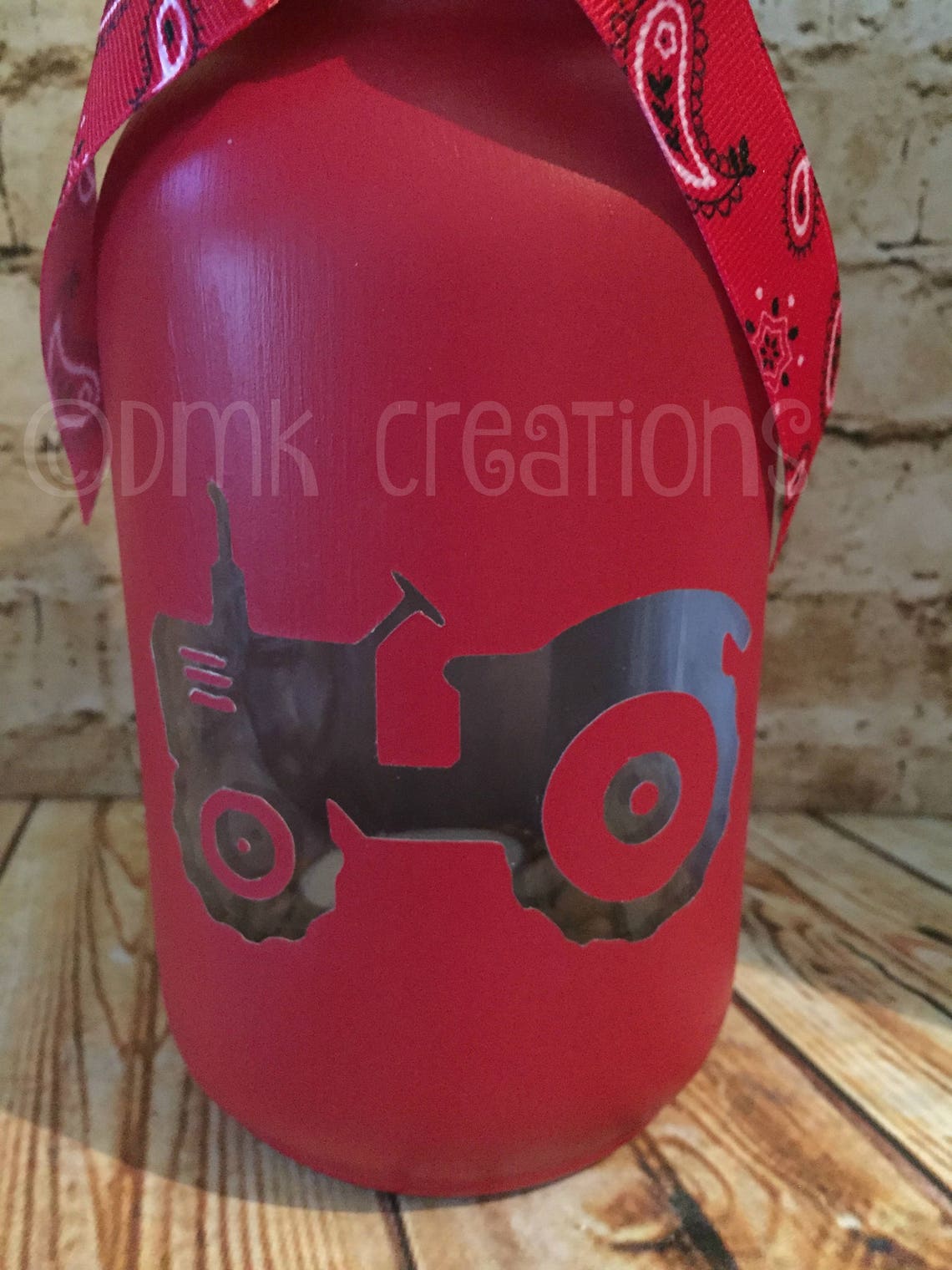 Tractor Mason Jar Painted Tea Light Candle Holder, Tractor, Painted ...