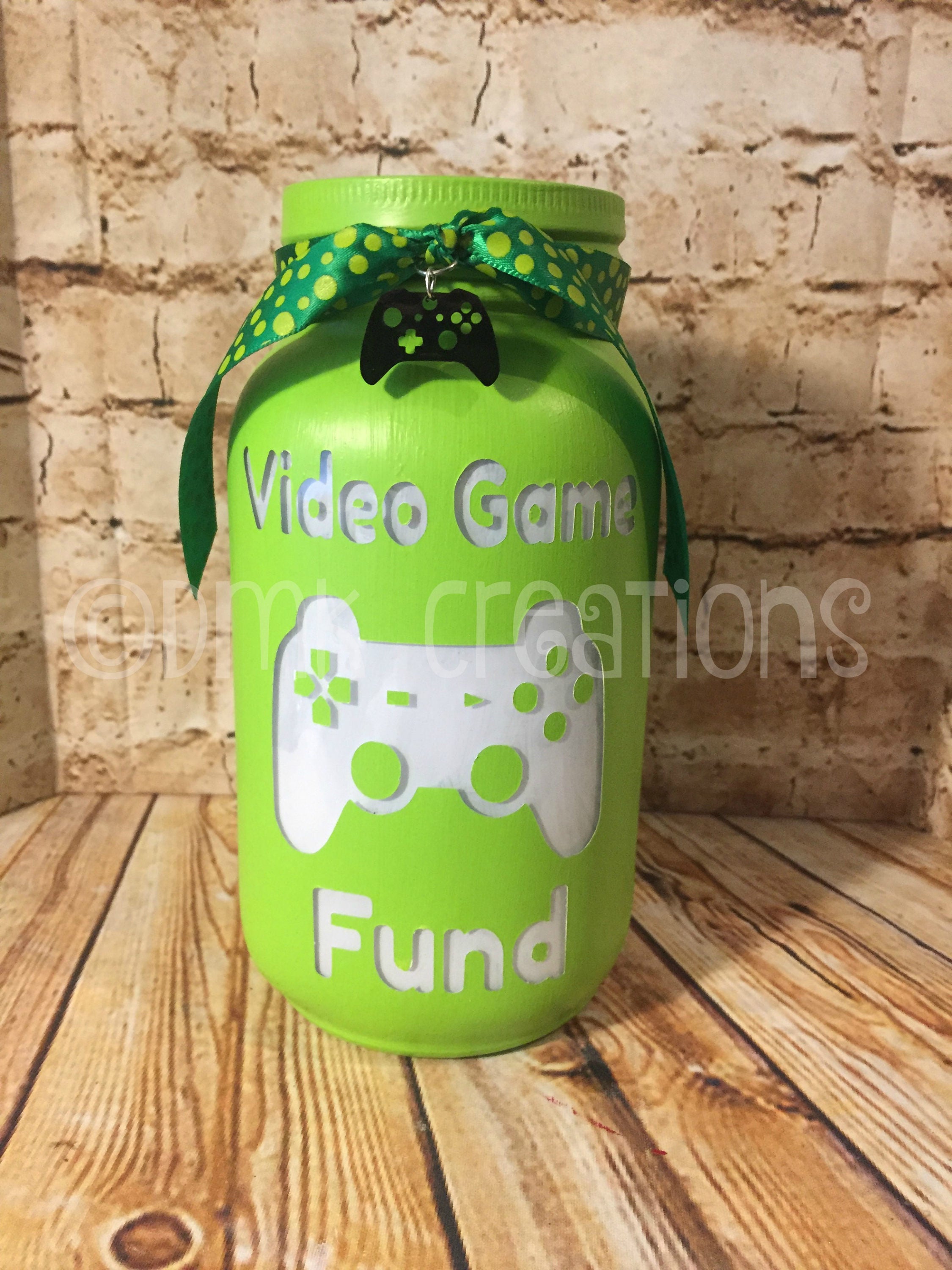 Video Game Fund Painted Mason Jar Bank Video Game Video Game - Etsy