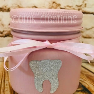 Baby Tooth Keepsake Painted Mason Jar , Baby Tooth Jar, Tooth Fairy Jar ...