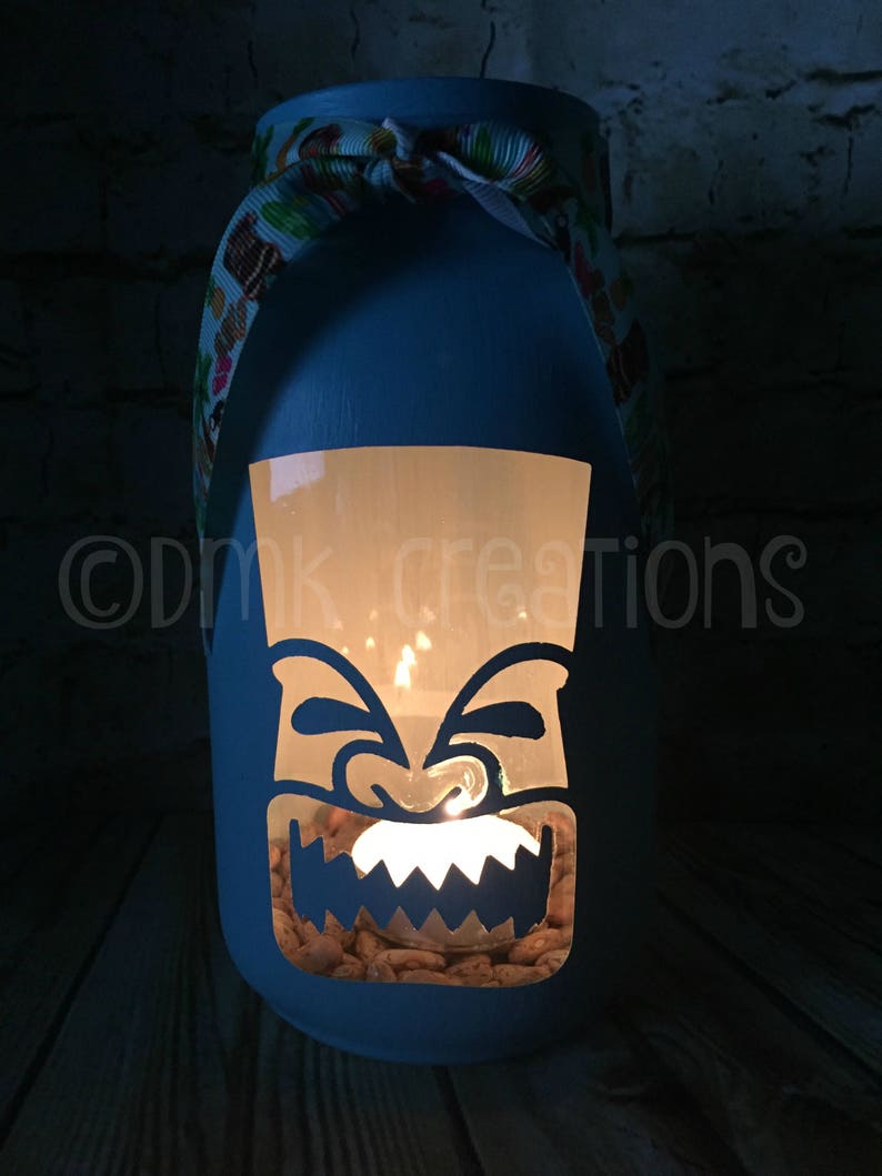 Tiki Painted Mason Jar Tea Light Candle Holder Tiki Painted - Etsy