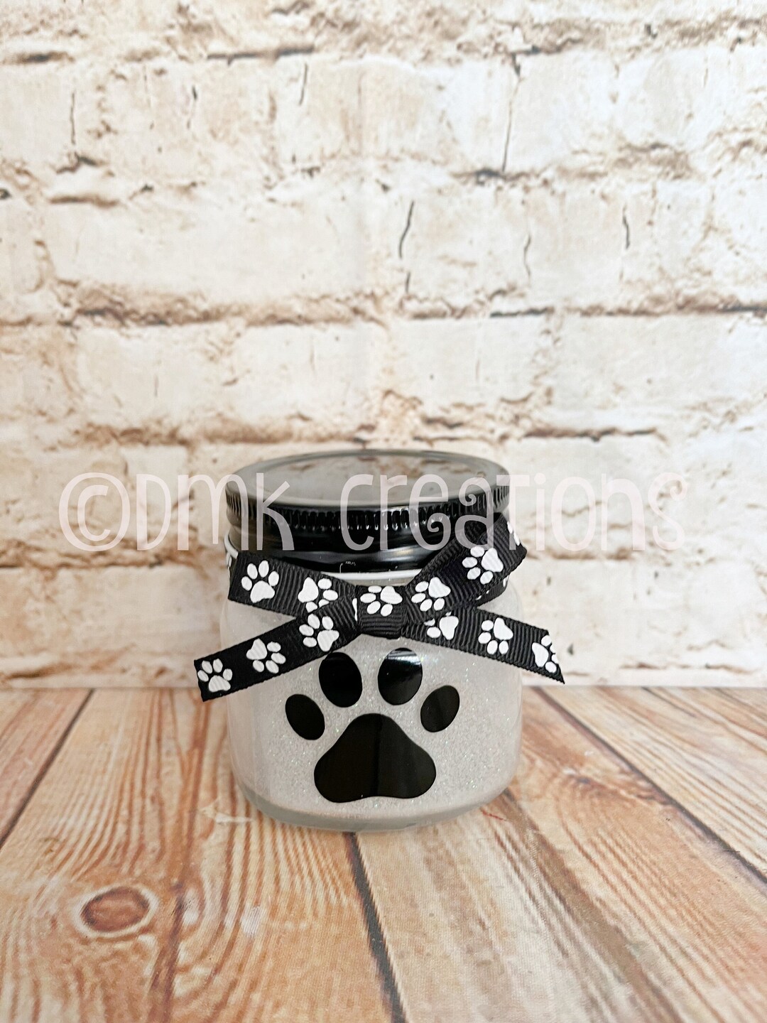 Paw Print Glitter Light Mason Jar, Mason Jar, Dog Paw Print, Cat Paw ...