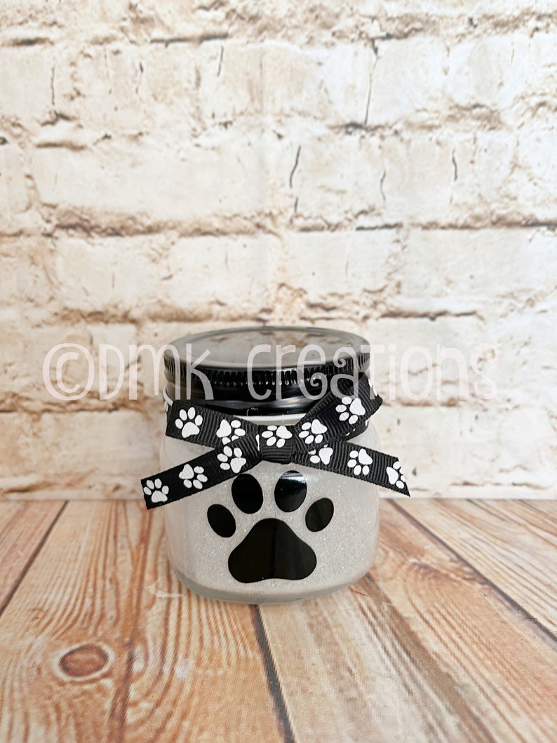 Paw Print Glitter Light Mason Jar Mason Jar Dog Paw Print - Etsy