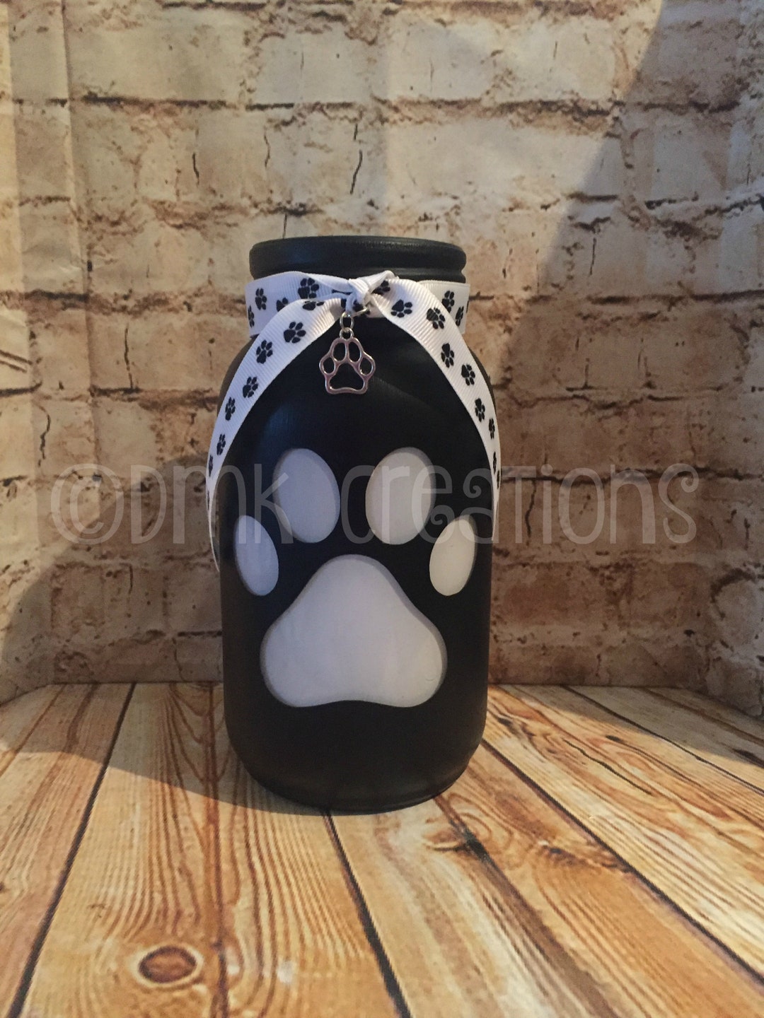 Paw Print Painted Mason Jar Bank, Bank, Piggy Bank, Painted Mason Jar ...