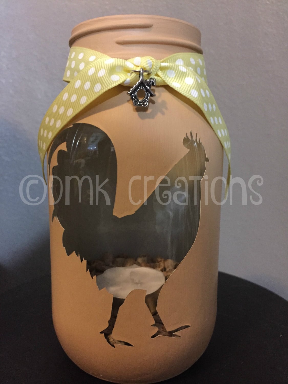 Rooster Painted Mason Jar Tea Light Candle Holder, Rooster, Mason Jar ...