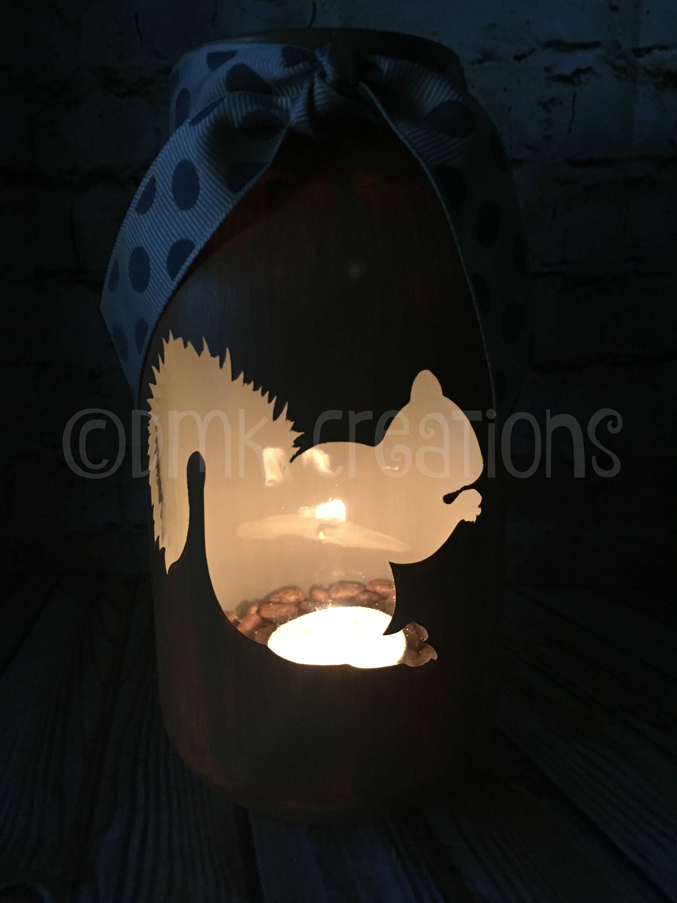 Squirrel Painted Mason Jar Tea Light Candle Holder squirrel | Etsy