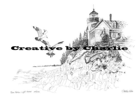 Pen & Ink Drawing & Illustration Art & Collectibles Historic Bass ...