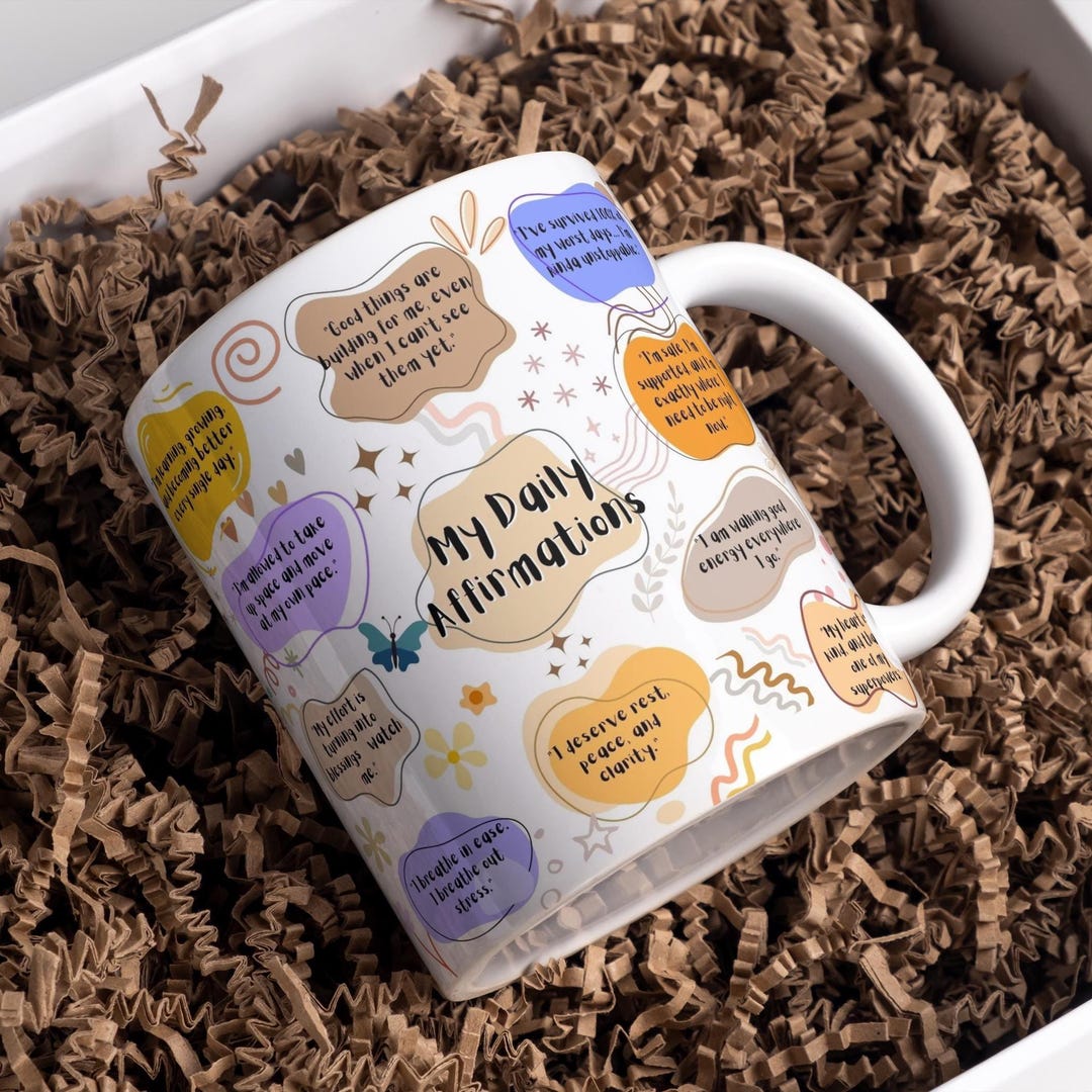 My Daily Affirmations Mug Wrap Around Digital Mug Designs, 11oz & 15oz ...