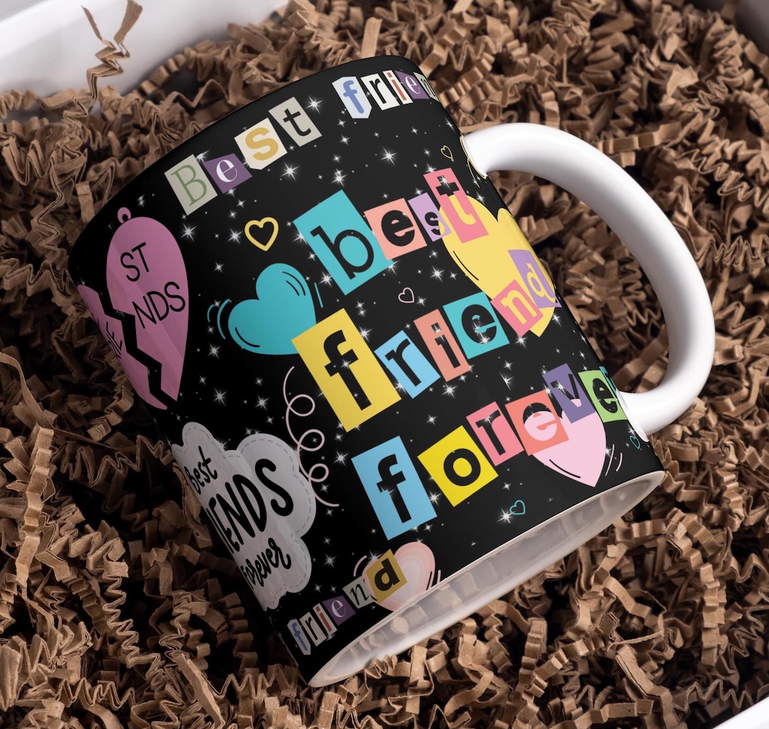 Best Friends Forever Cup Wrap Around Digital Mug Designs, Sublimation ...