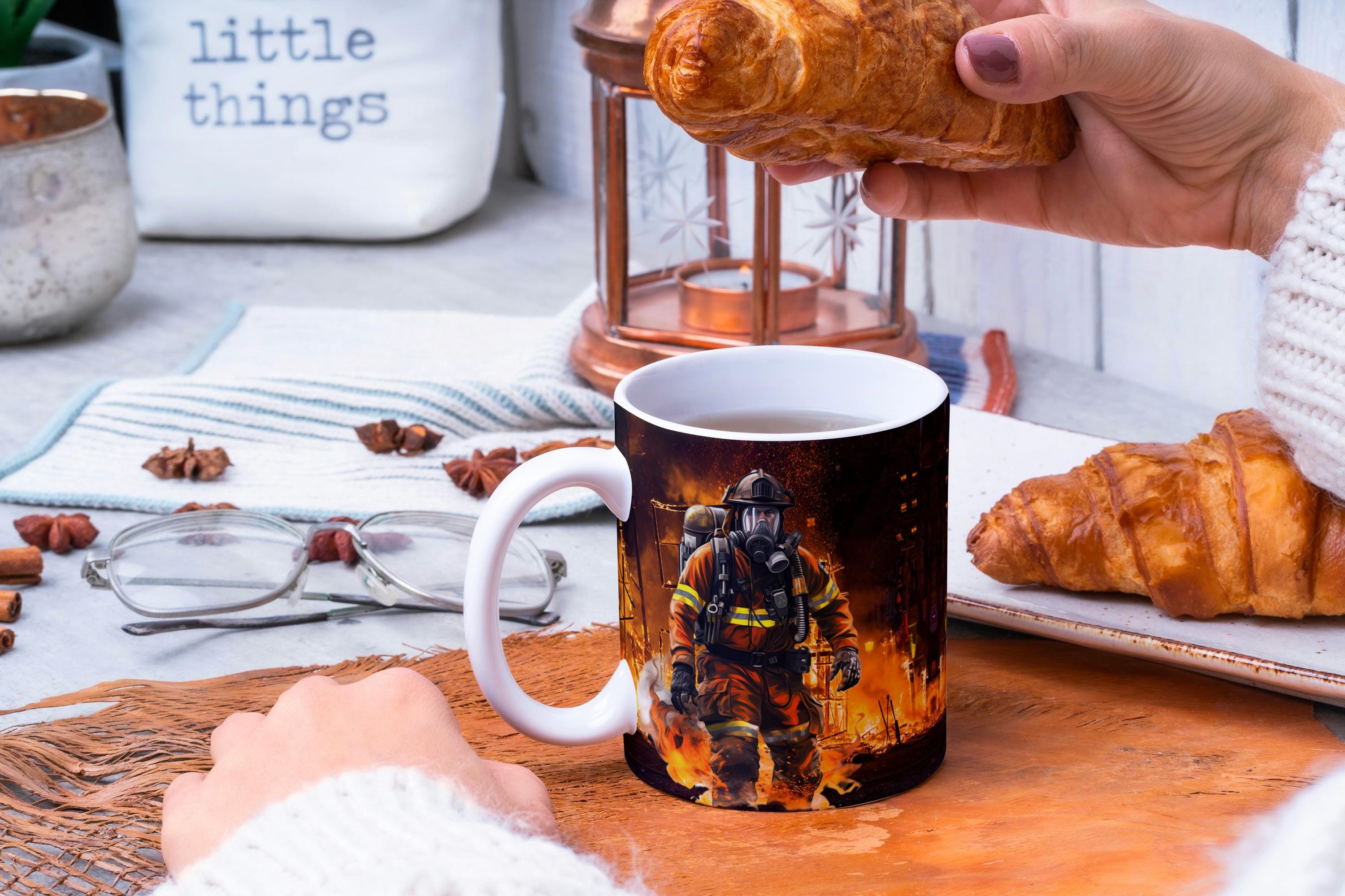Hero Fire Fighter Mug Wrap Around Digital Mug Designs, Sublimation PNG ...