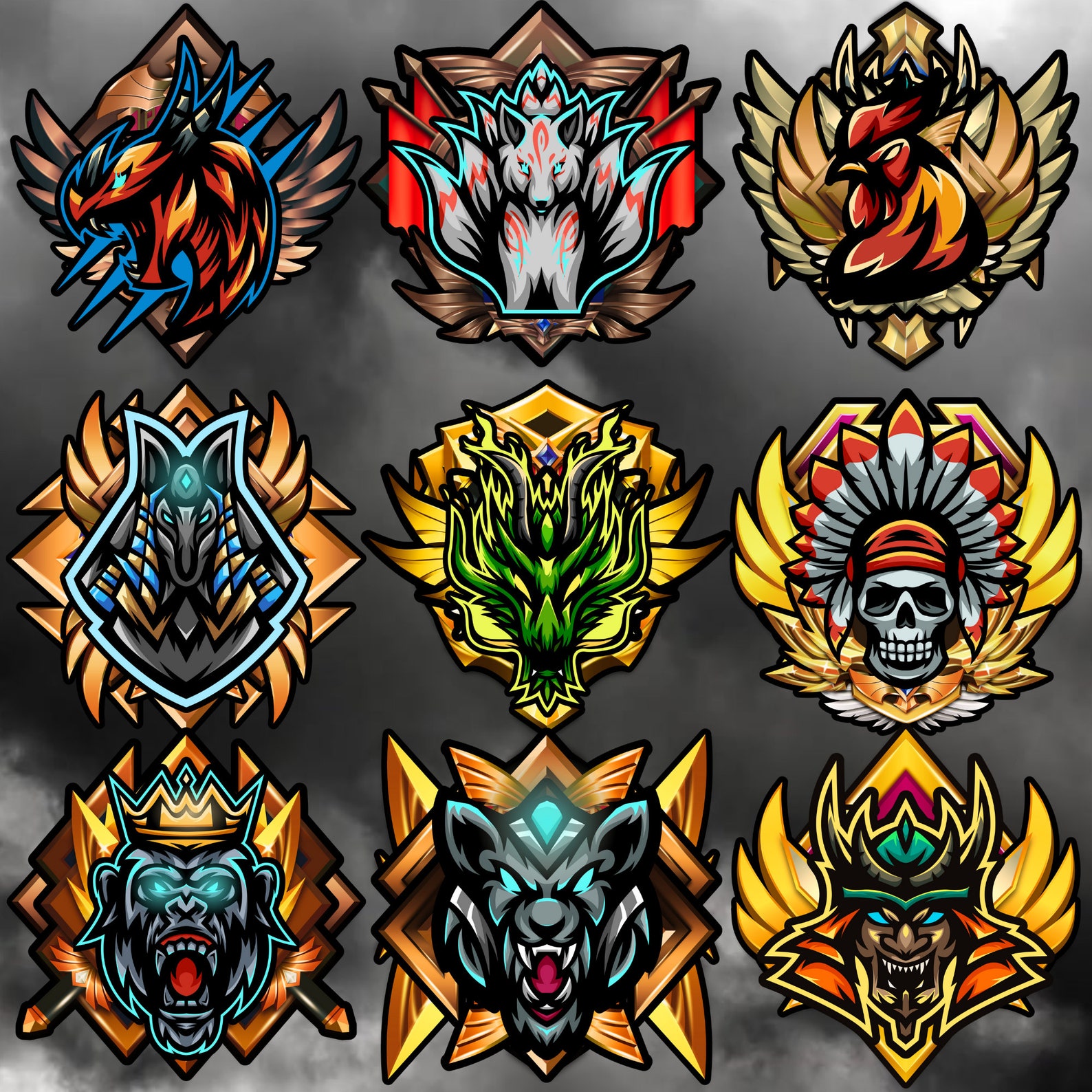 Mystic Legendary Beast Digital Graphic Design Wild Animals Clipart PNG ...