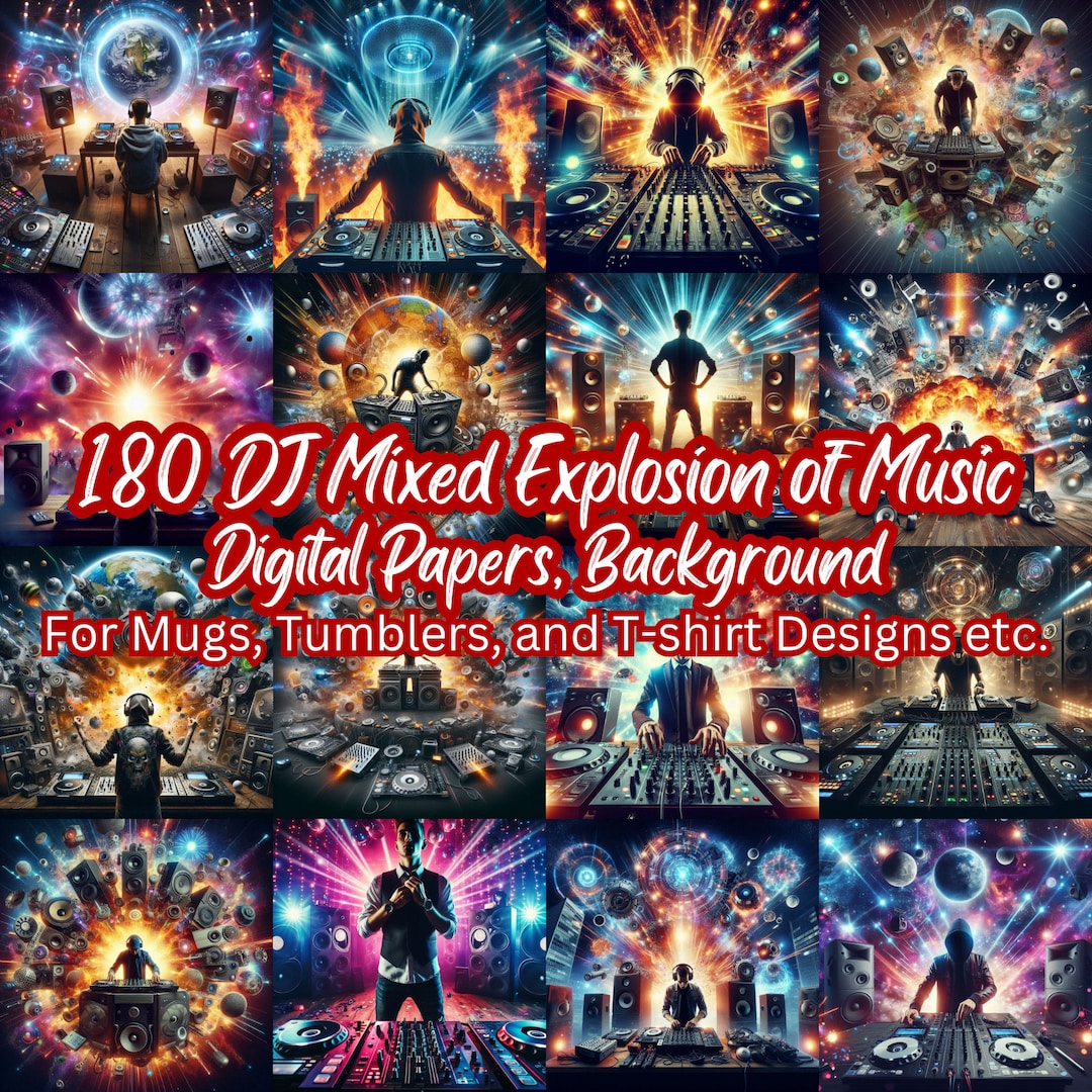 180 DJ Mixed Explosion of Music, T-shirt Design, High Quality, Cool ...