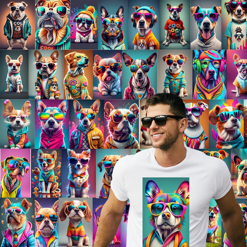 500 Cool Dogs Designs, High Quality, Sublimation, T-shirt, Mugs, DTF ...