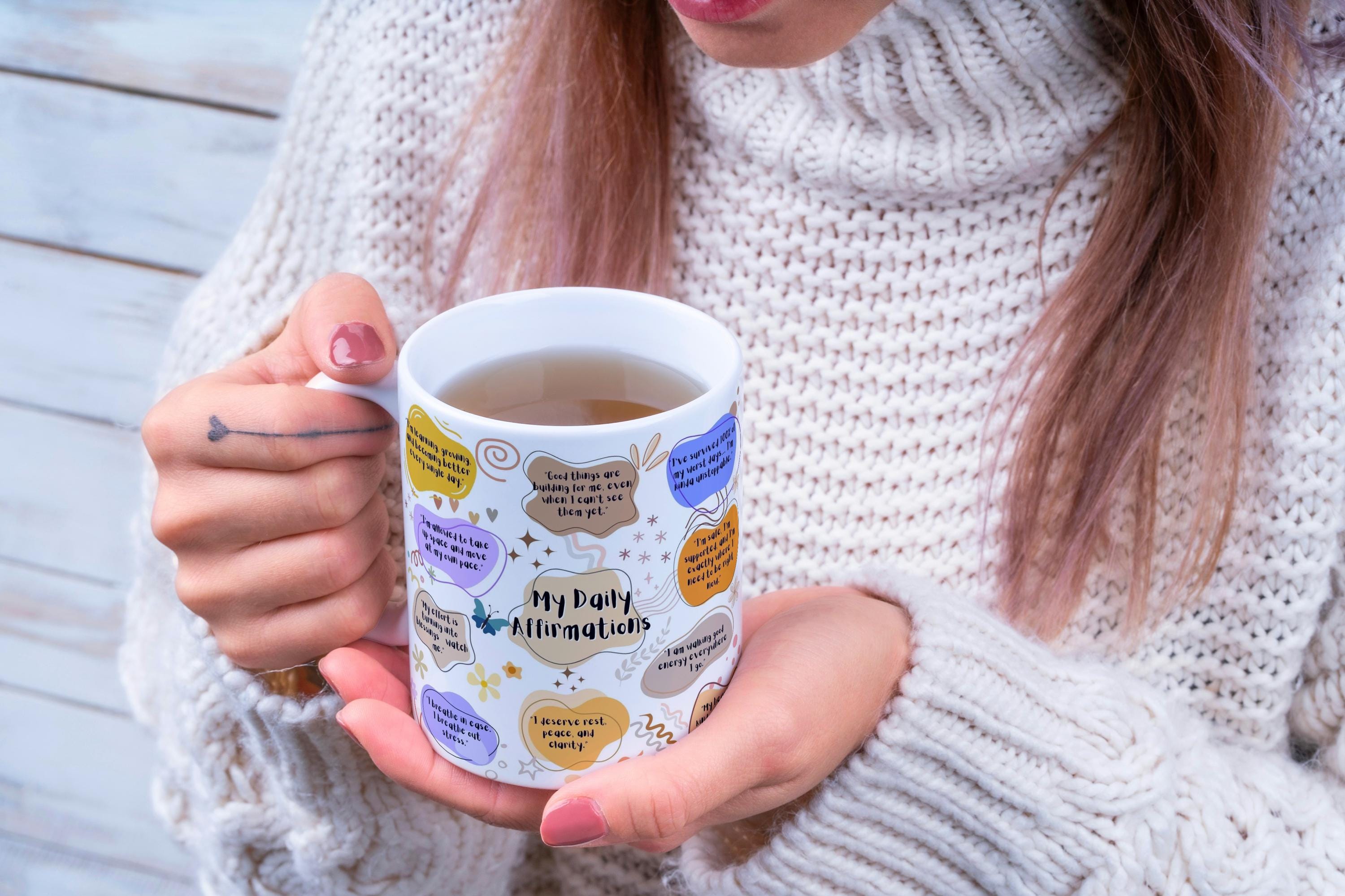 My Daily Affirmations Mug Wrap Around Digital Mug Designs, 11oz & 15oz ...
