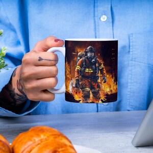 Hero Fire Fighter Mug Wrap Around Digital Mug Designs, Sublimation PNG ...