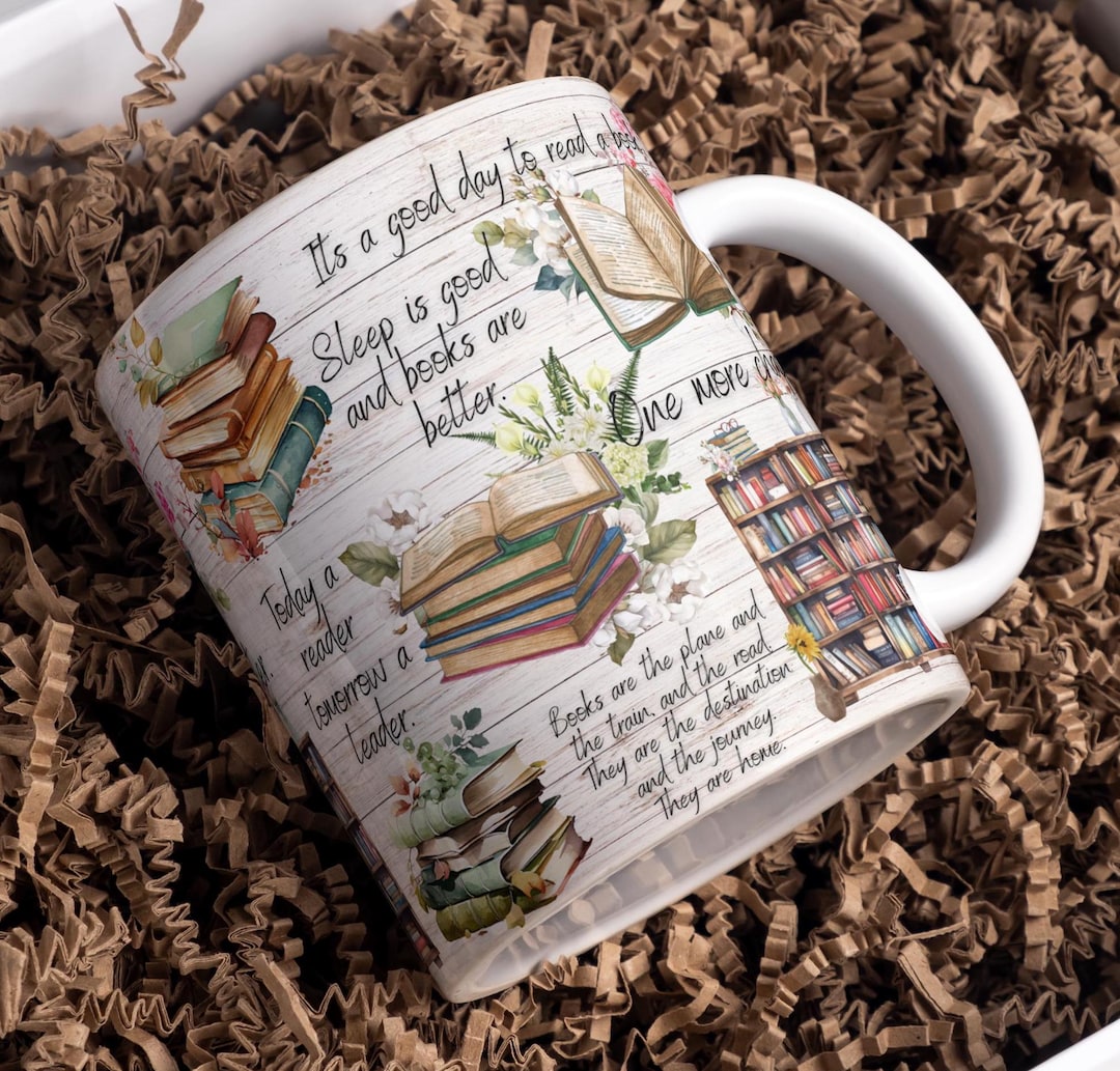 One More Chapter, Bookaholic Mug Wrap Around Digital Mug Designs ...