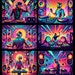 Retro DJ Colorful Art Digital Graphic Design Music Disco DJ Clipart 12 ...