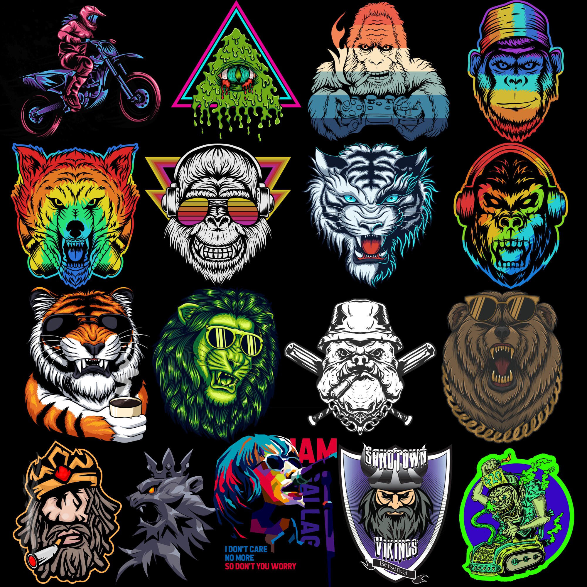 200 High Quality, Cool, Premium, PNG Format Designs for T-shirt ...