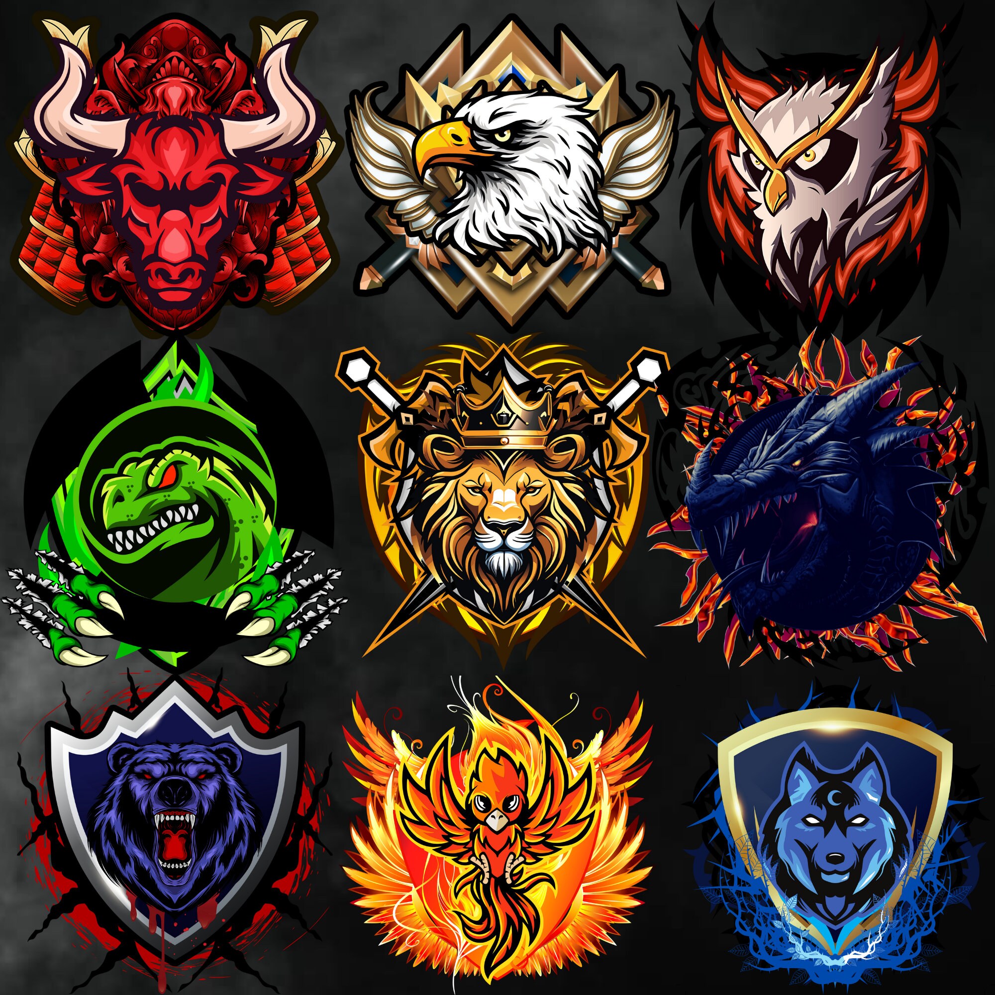 Cool Animal Creatures Digital Graphic Design Wild Animals Clipart PNG ...