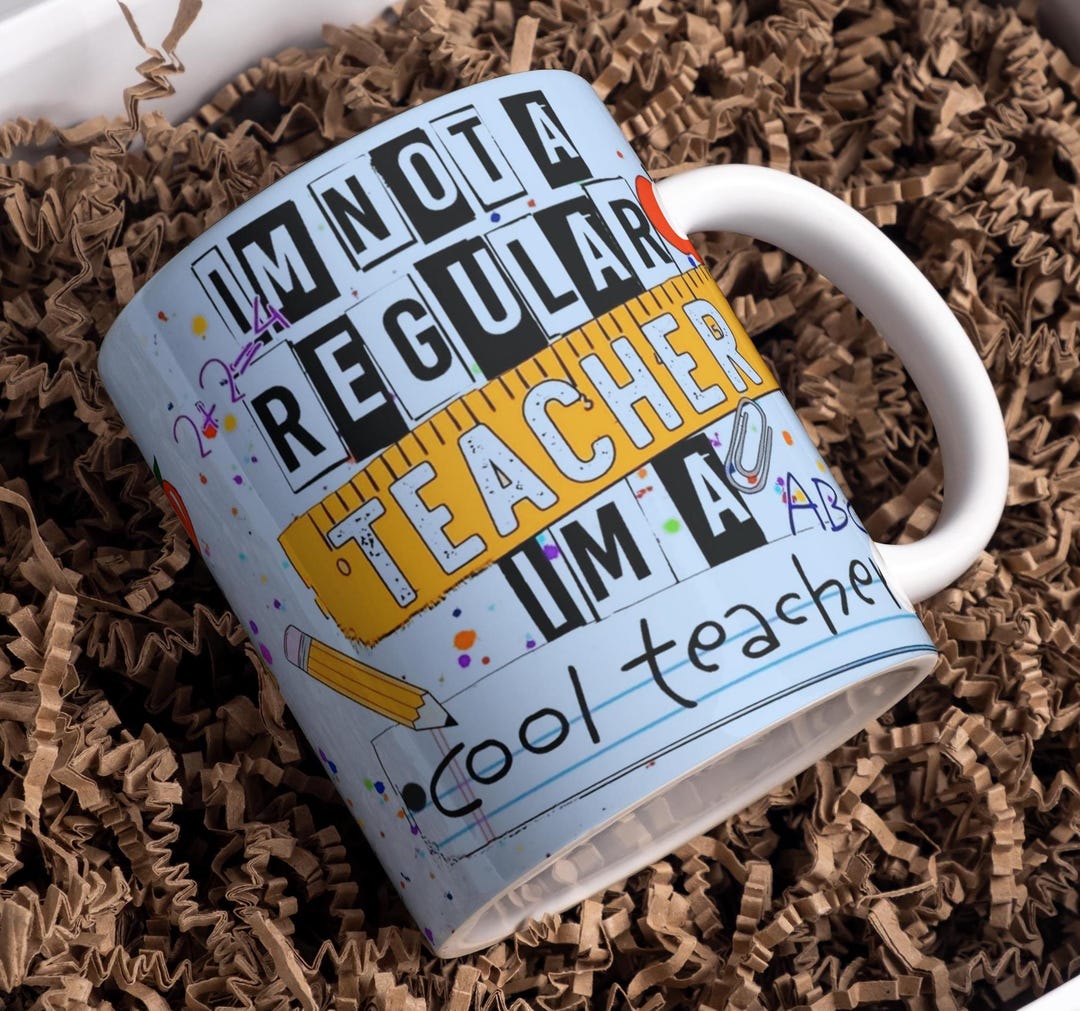 Teacher Cup Wrap Around Digital Mug Designs, Sublimation PNG, 11oz ...