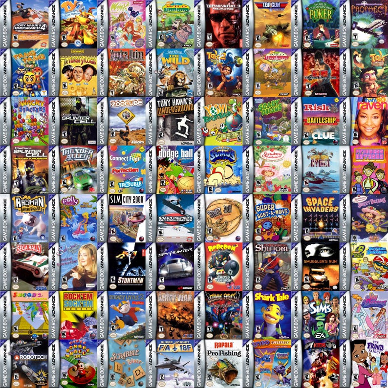 900 Classic Gameboy Advance Game Covers, Digital Clipart, Box Covers ...