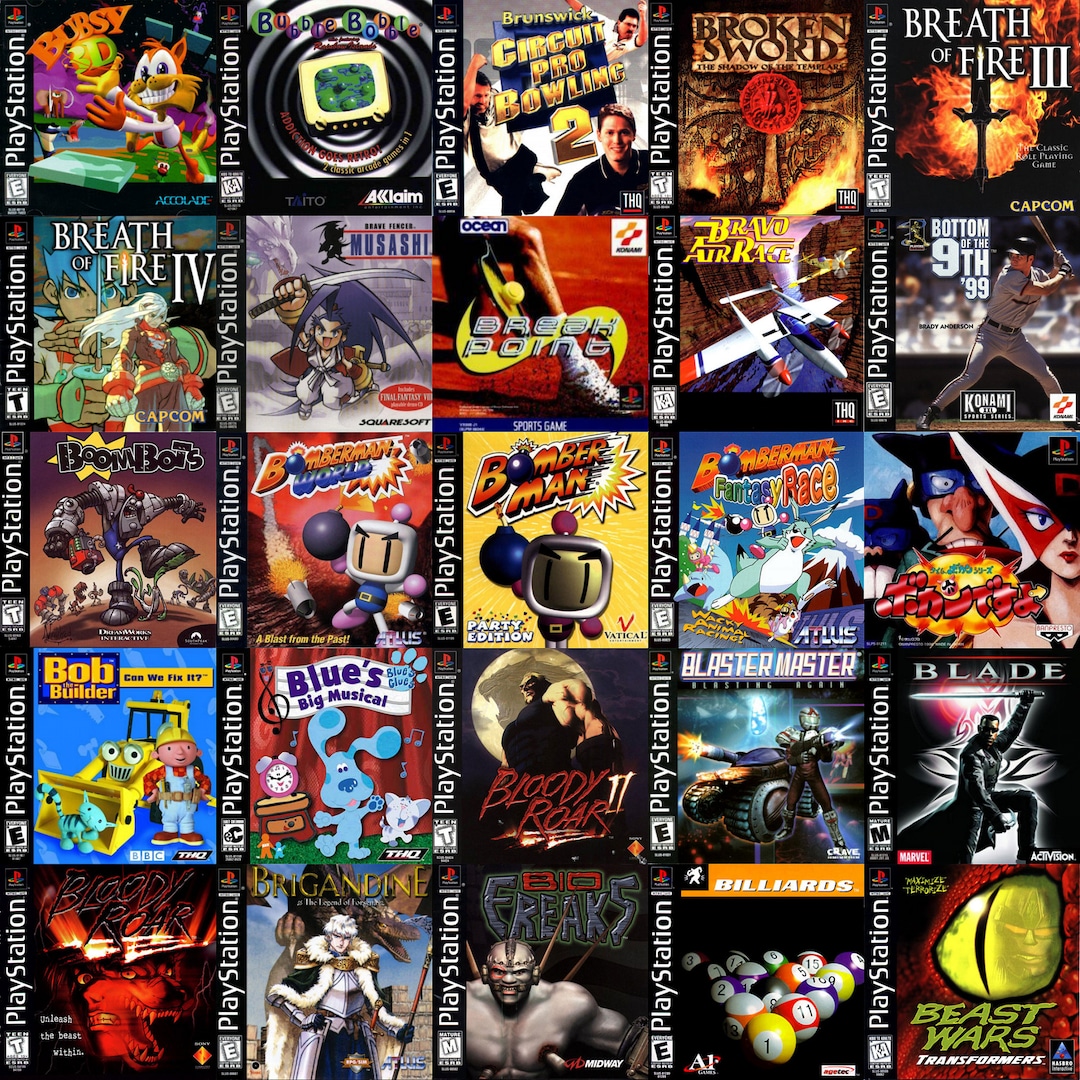 1300 Digital PS1 Game Covers, Cool, Nostalgic, Digital Graphic Clipart ...