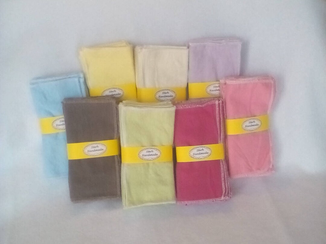 Flannel Wipe/wash Cloth 12 Pack(1 Ply) 6.5 X 6.5 Inch - Etsy