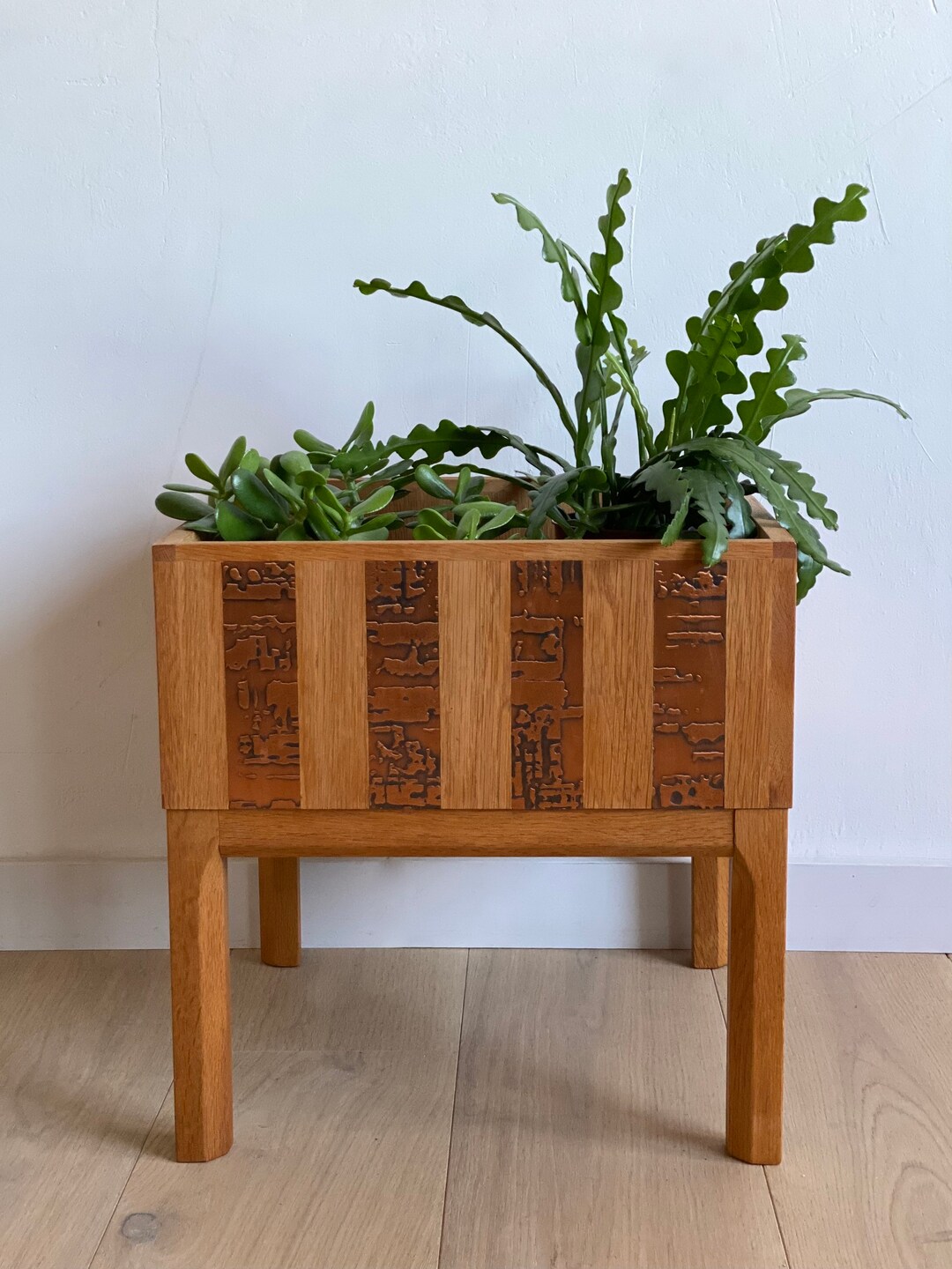 Vintage Danish Teak Planter With Copper - Scandinavian Teak Design ...