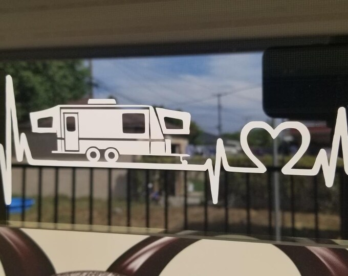 Pop up Camper Decal, Camp Life Decal, Heart Camp Decal, Heart With Camp ...