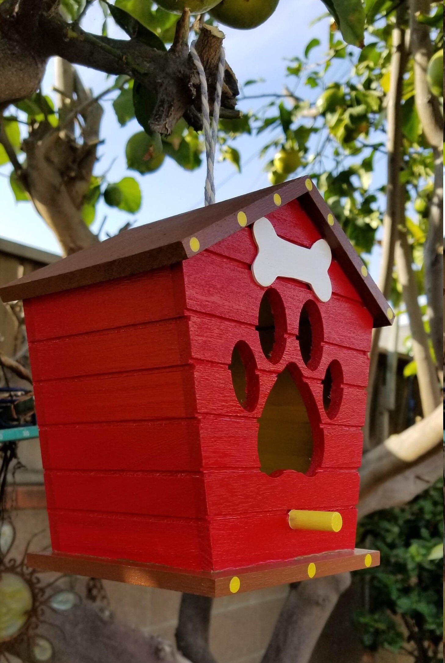 Paw Print Dog House Bird House - Etsy