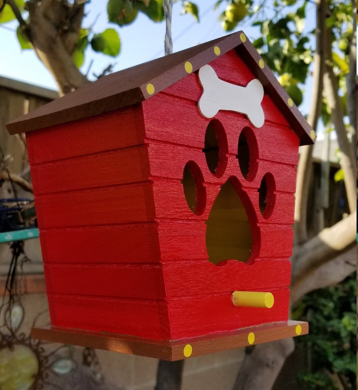 Paw Print Dog House Bird House - Etsy